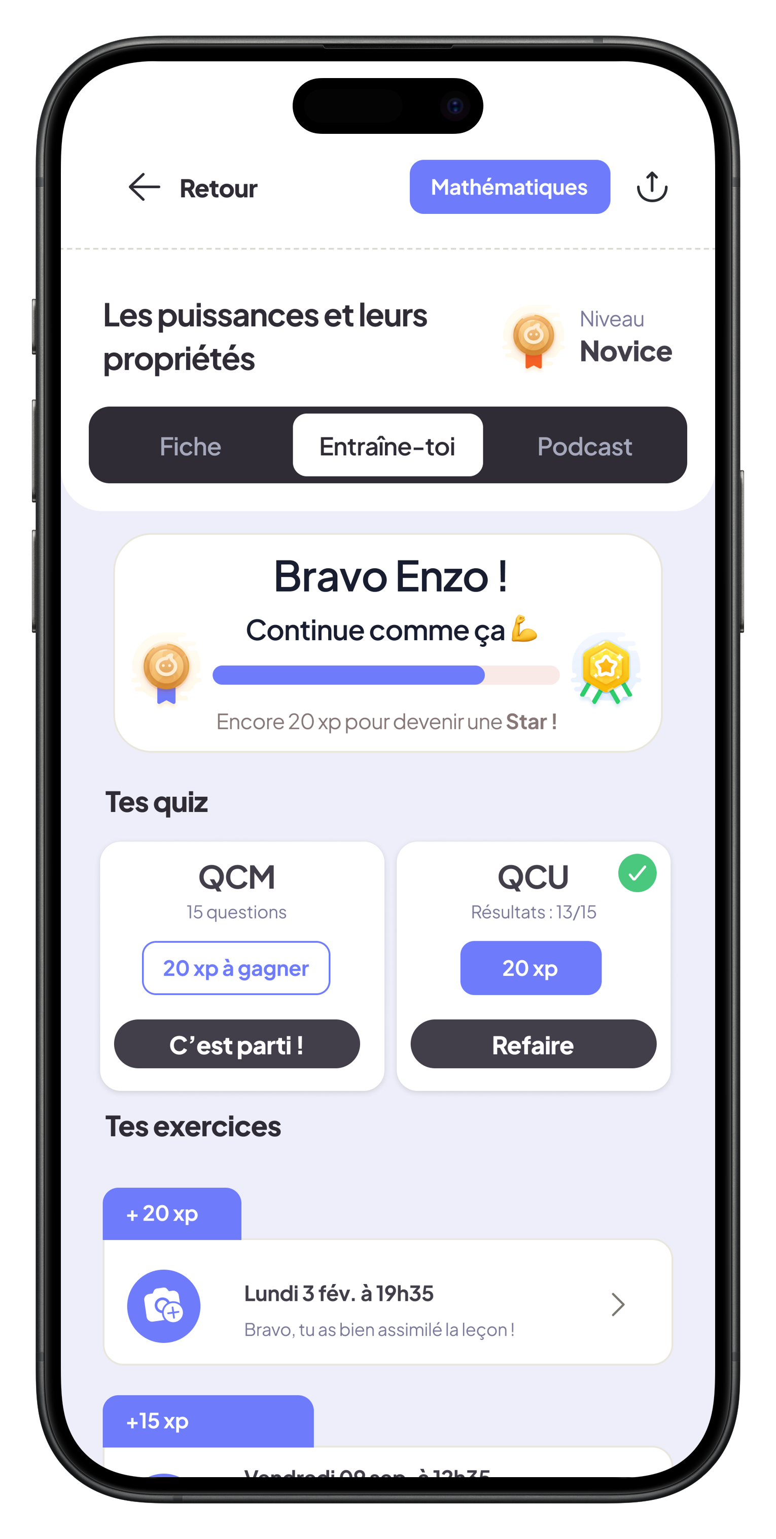 Eliott - Programme de 4ème pour l'année scolaire 2025-2026